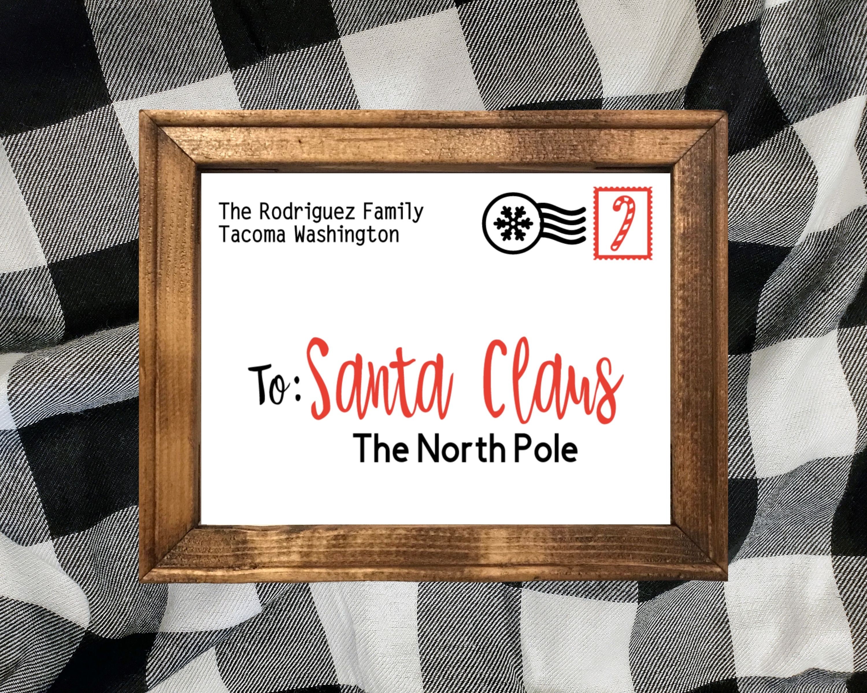 Letter to Santa Personalized Sign 8x10 Rustic Wood Framed Canvas Sign ...