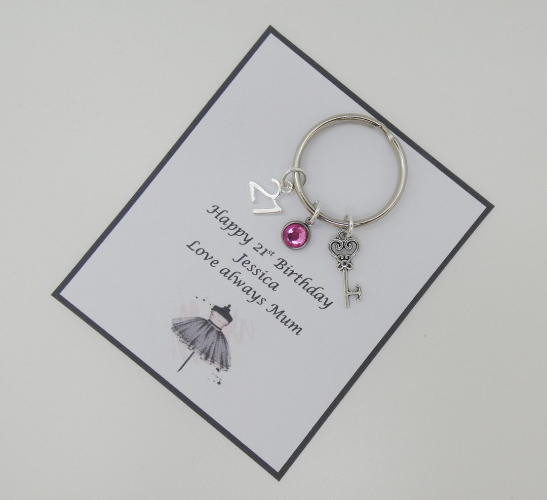 21st Keyring Gift. Key Gift. Birthstone Keyring. Birthstone Gift. Gifts ...