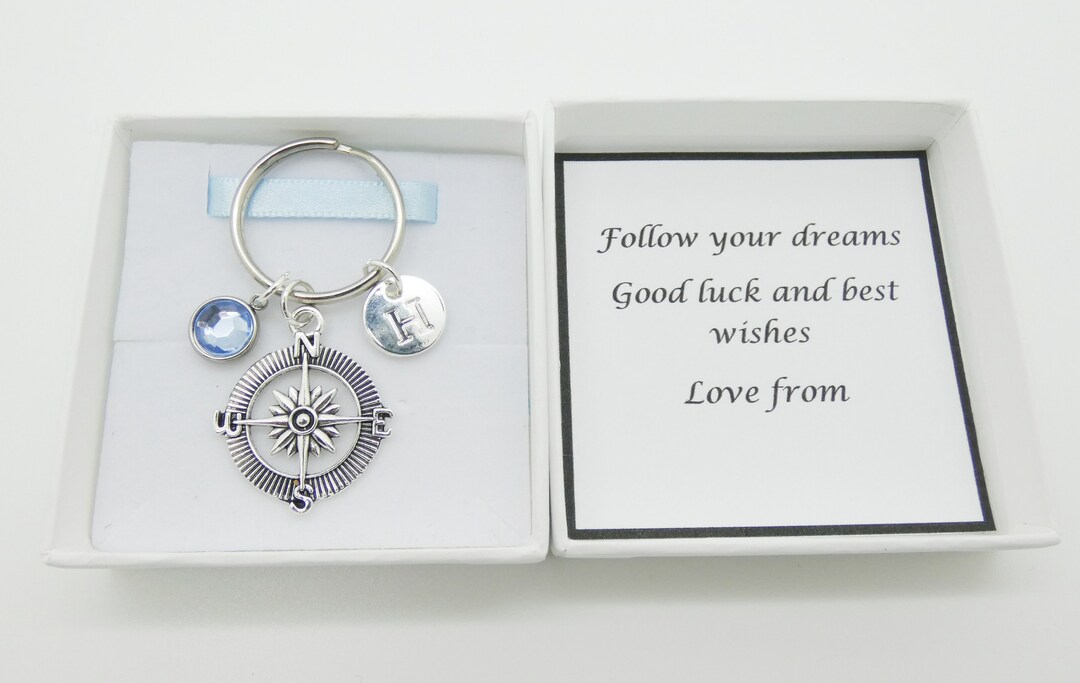 Compass keyring, Good luck on your travels gift, Compass gift ...