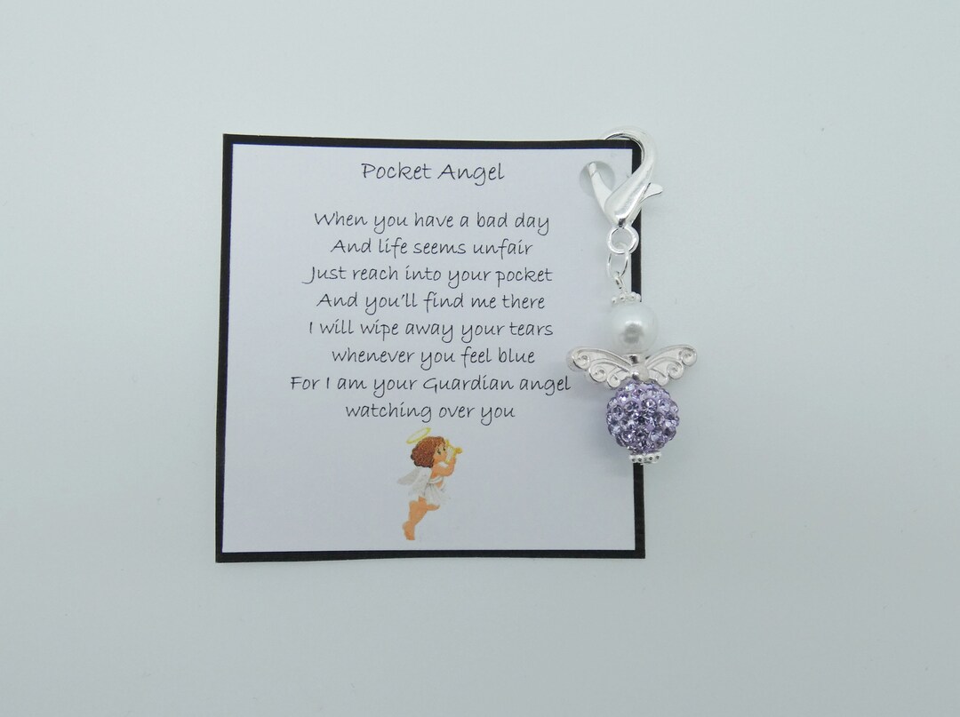 Guardian Angel Charm, Pocket Angel Charm, Handbag Angel Charm, Clip on ...