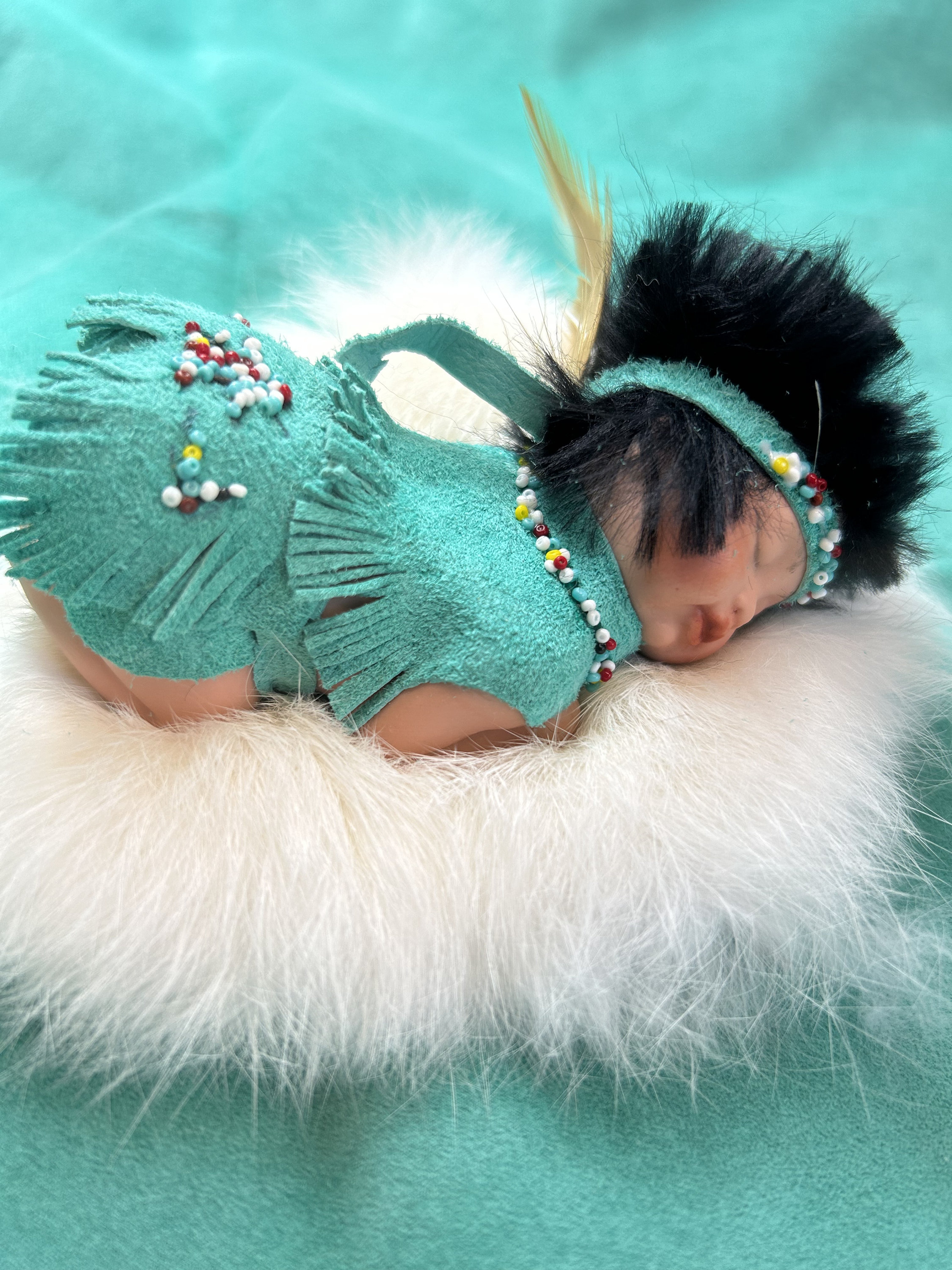 Tori Indian Baby on Fur Rug - Etsy