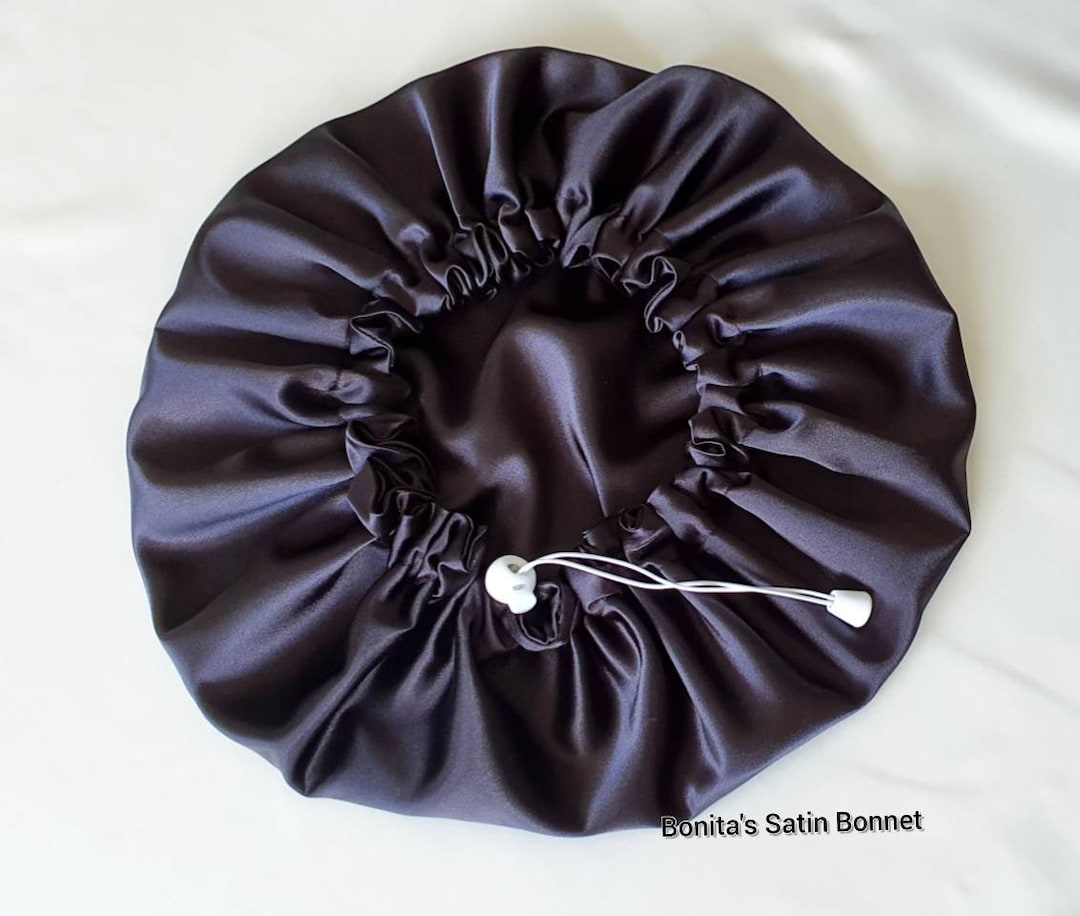 Adjustable Satin Bonnet With Drawstring, Reversible Satin Bonnet - Etsy