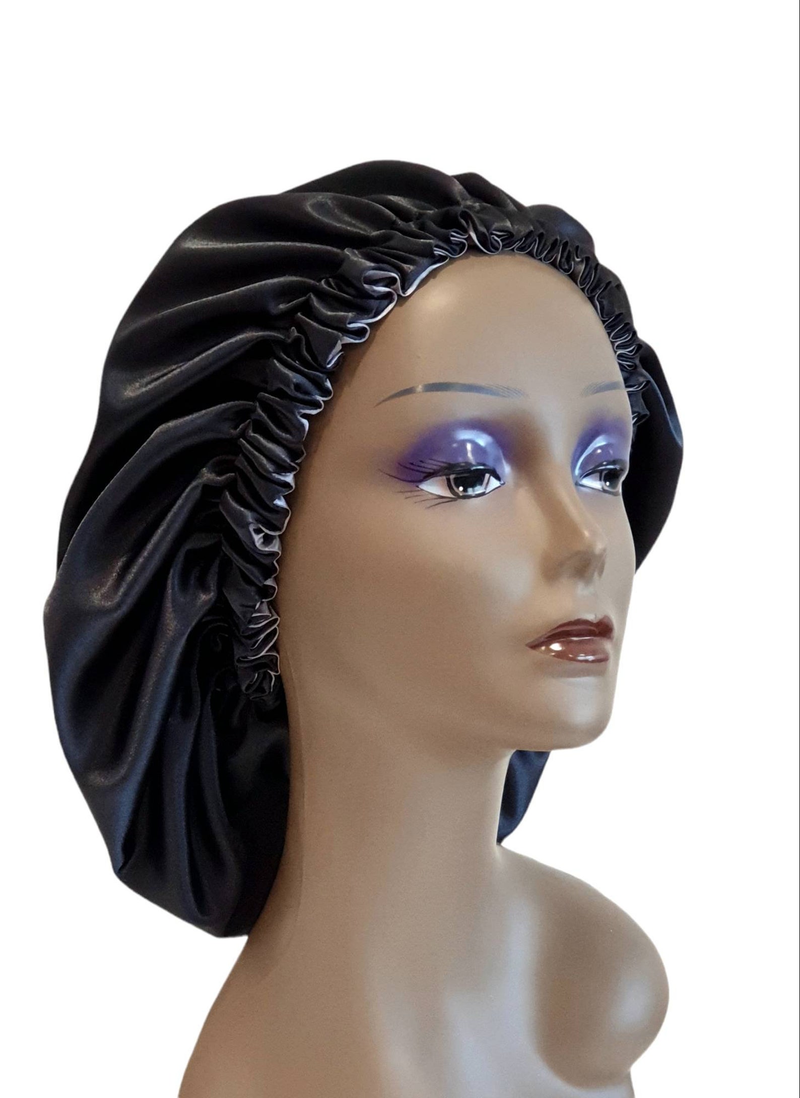 Satin Hair Bonnet, Reversible Satin Bonnet - Etsy