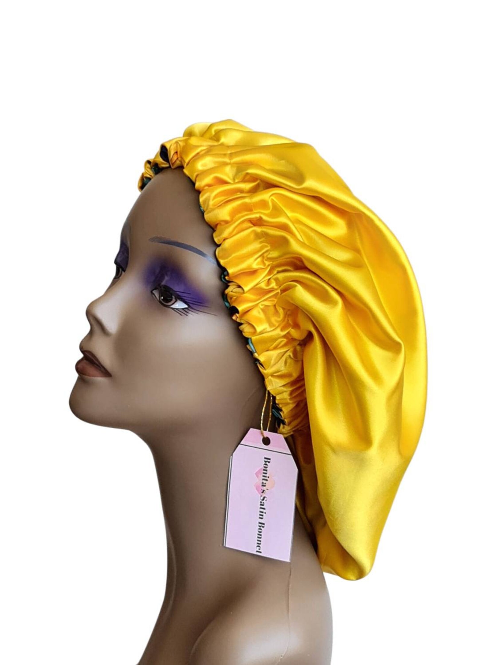 Yellow Reversible Satin Bonnet. | Etsy