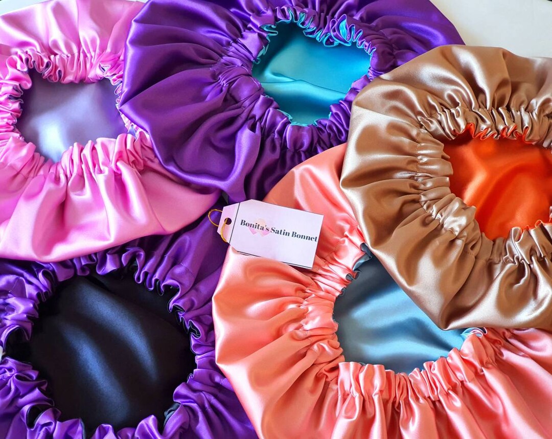Reversible Satin Bonnet | Hair Bonnet - Etsy