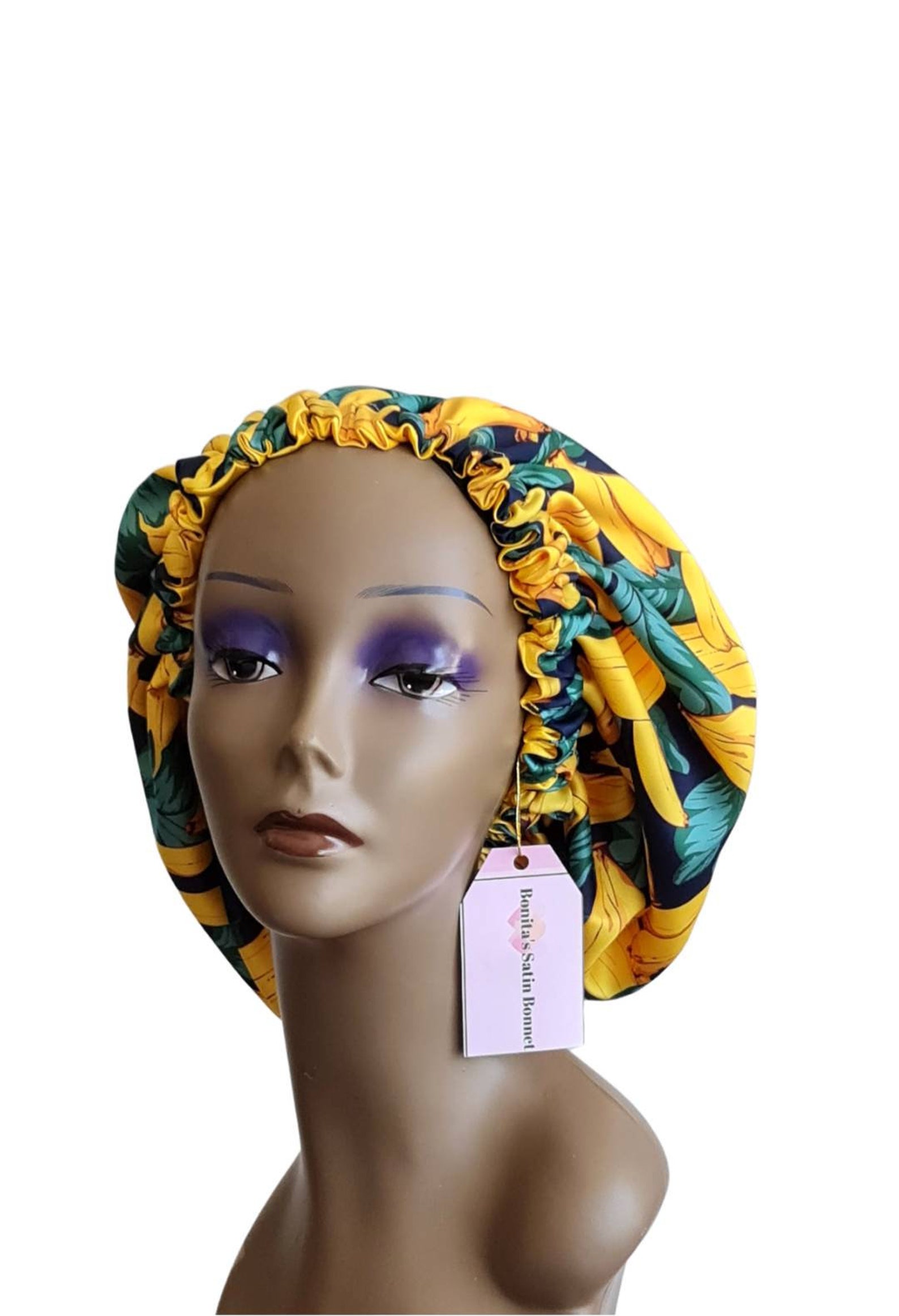 Yellow Reversible Satin Bonnet. | Etsy