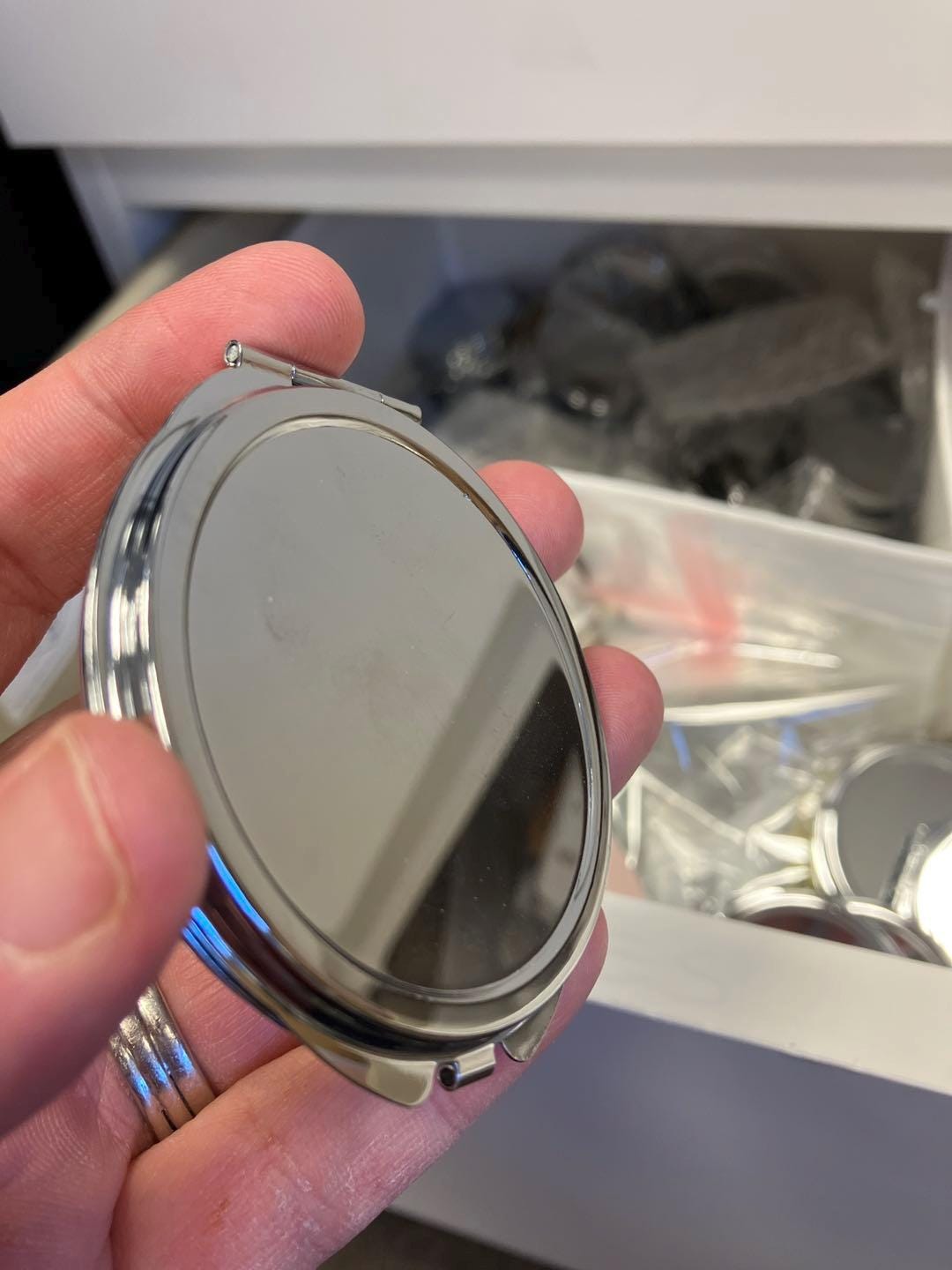 Set of 10 Pocket Mirrors - 60mm Round Compact Mirrors for Sublimation ...