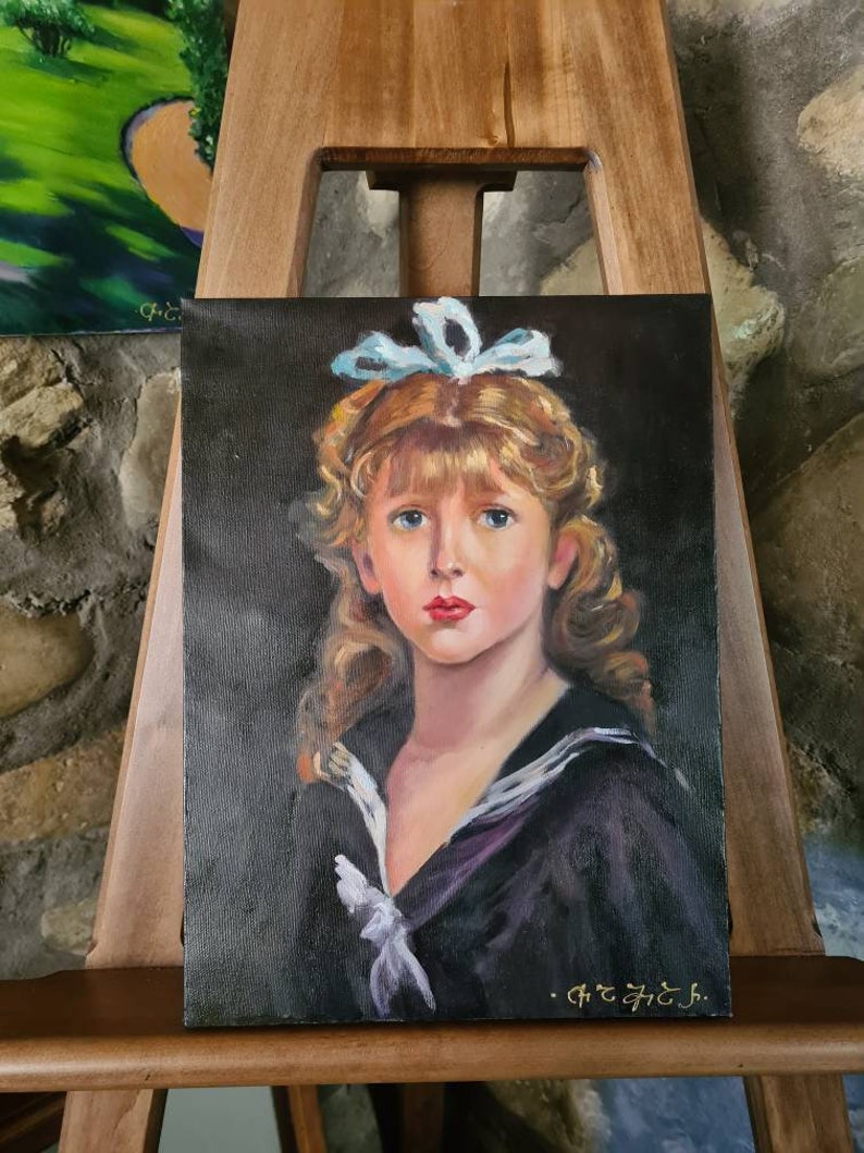 American Student Portrait Original Art Girl Portrait Painting Student ...
