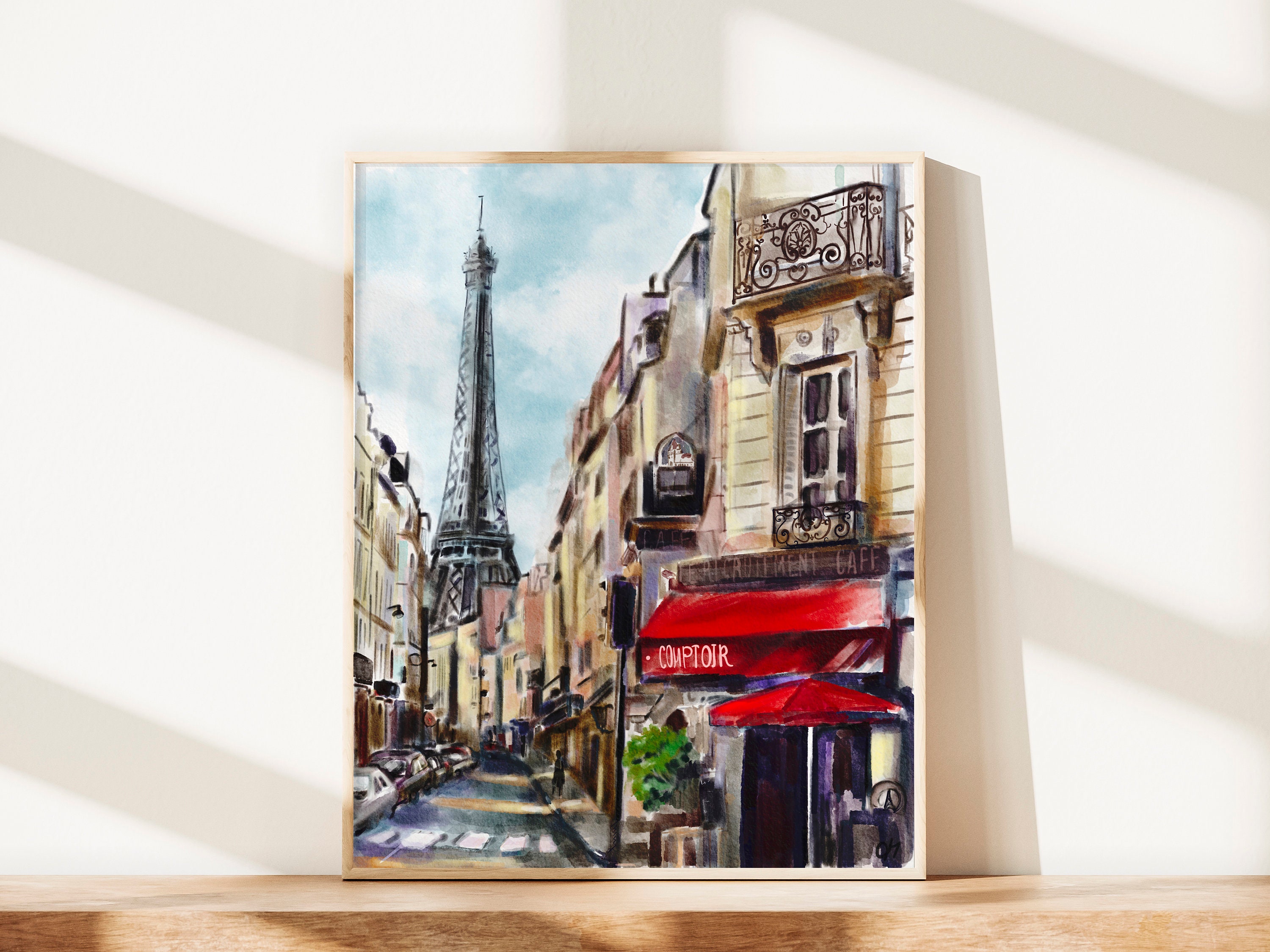 Paris Art Print Cityscape Art Eiffel Tower Art Paris Streets Art ...