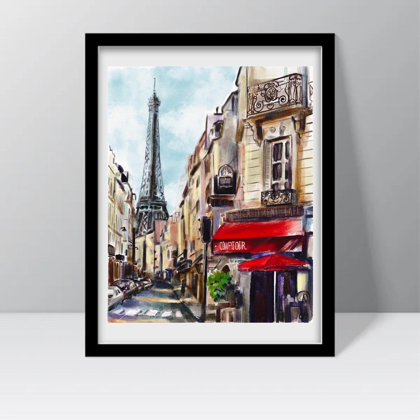 Paris Art Print Cityscape Art Eiffel Tower Art Paris Streets - Etsy