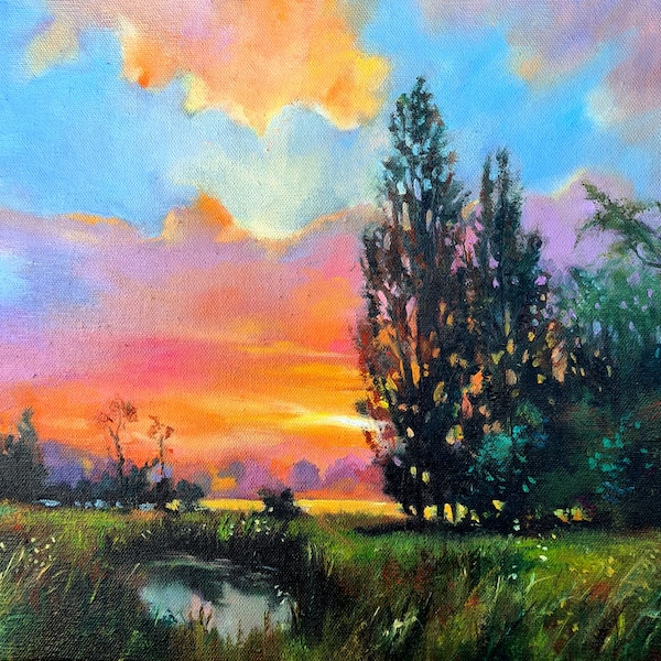 Sunset Painting - Etsy