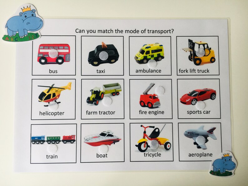 Matching Transport, Vehicle Game, Teaching Resource, Educational Game ...