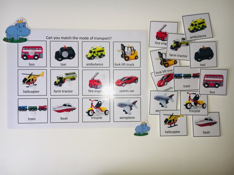 Matching Transport, Vehicle Game, Teaching Resource, Educational Game ...