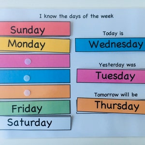 Days of the Week, Pre School Learning, Calendar, EYFS, Nursery, KS1 ...
