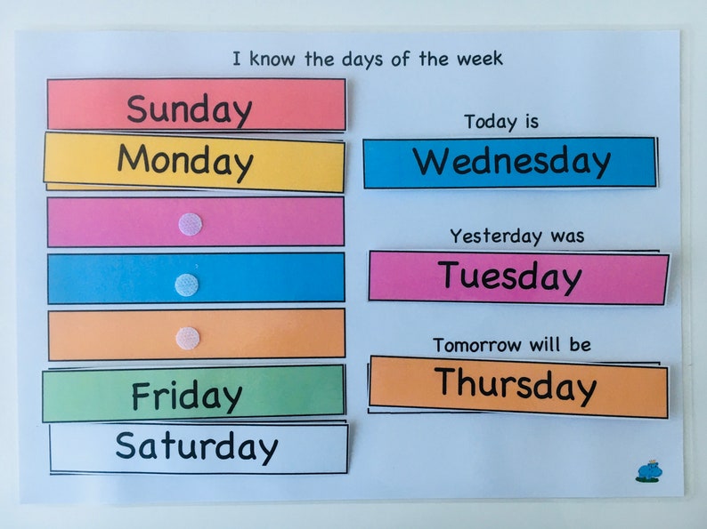 Days of the Week, Pre School Learning, Calendar, EYFS, Nursery, KS1 ...