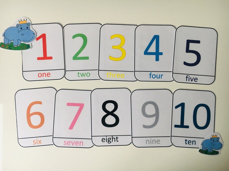 Numbers Flash Cards Number Cards 0-10 Nursery Game - Etsy