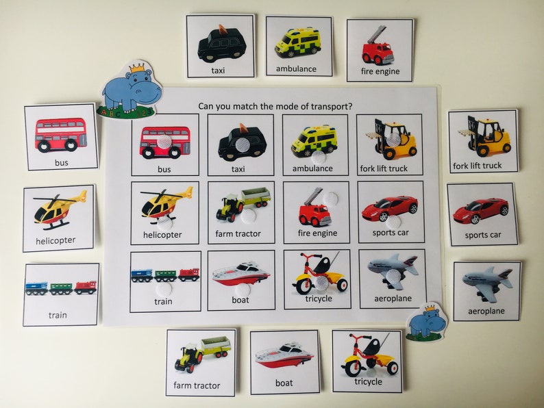 Matching Transport Vehicle Game Teaching Resource - Etsy