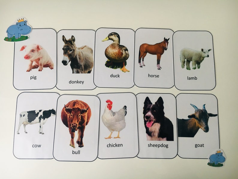 Farm Animal Flashcards, Flash Cards, Learn Animals, Animal Games, Game ...