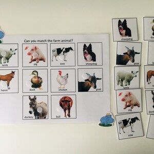 Farm Animal Matching, Flashcards, Learning Animals, Teaching Game ...