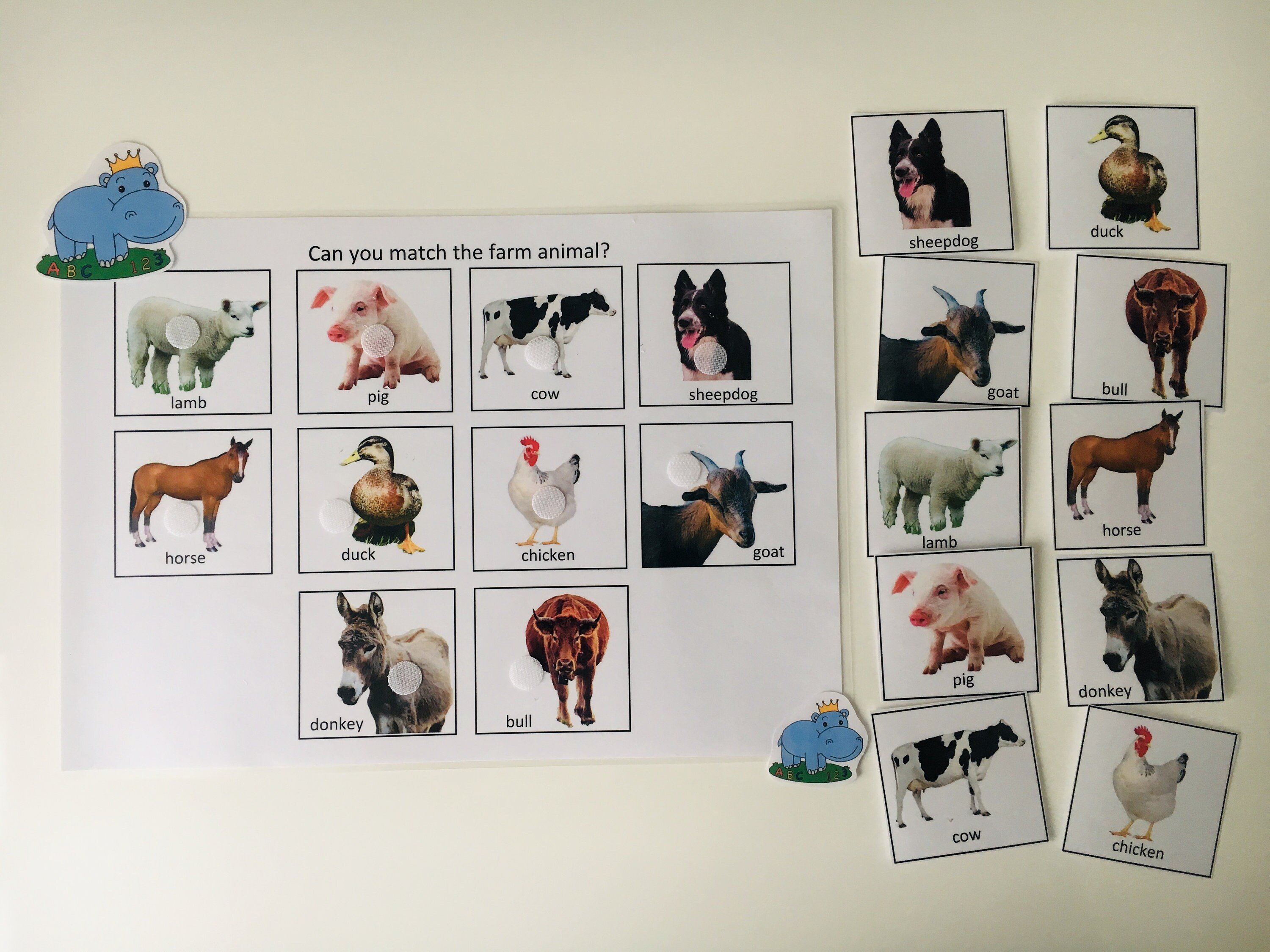 Farm Animal Matching, Flashcards, Learning Animals, Teaching Game ...