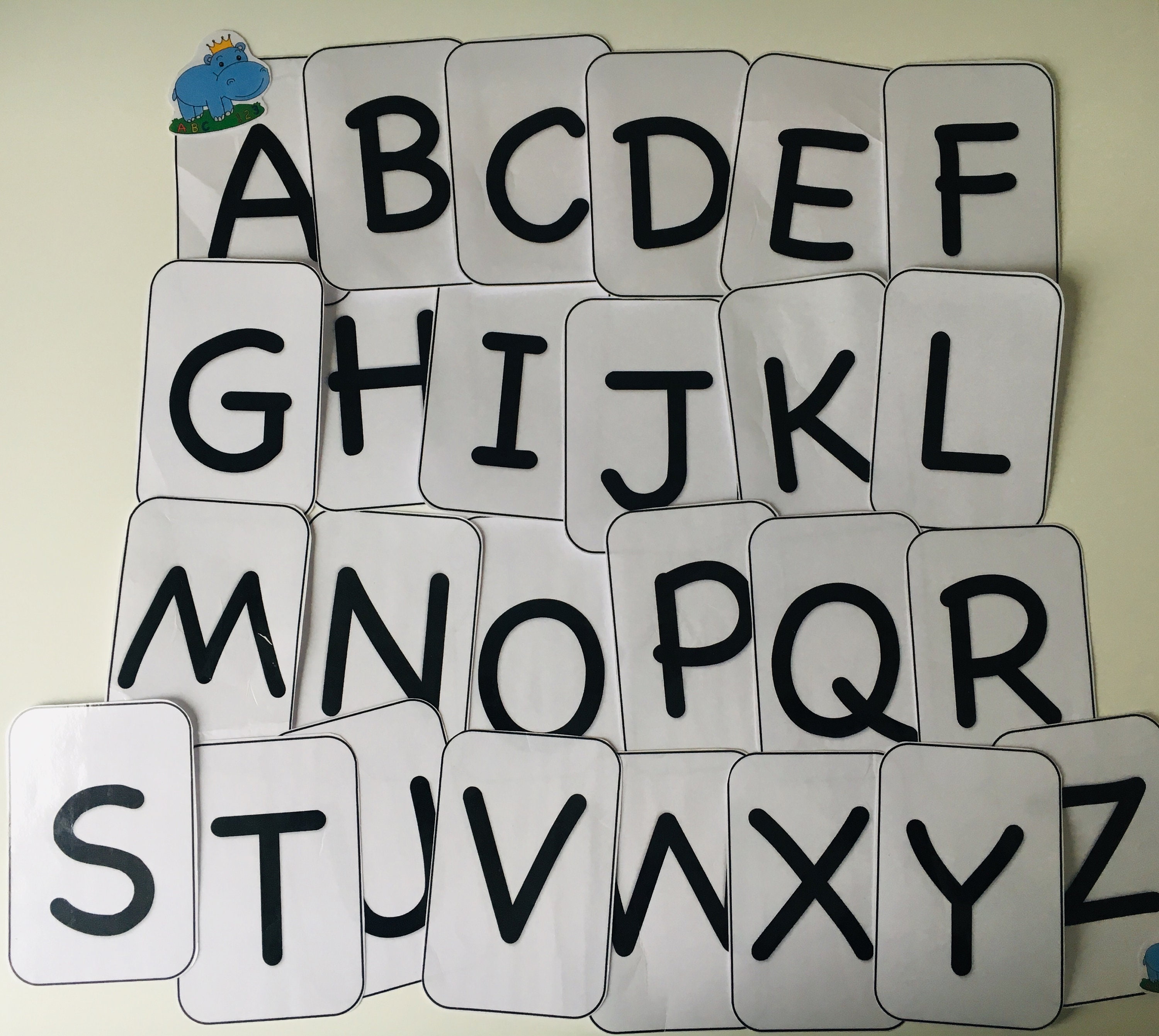 Alphabet Flashcards UPPERCASE Letters Alphabet Learning - Etsy