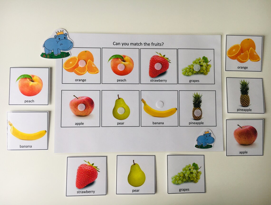 Matching Fruit, Learn Fruit Words, Matching Game, Flashcards ...