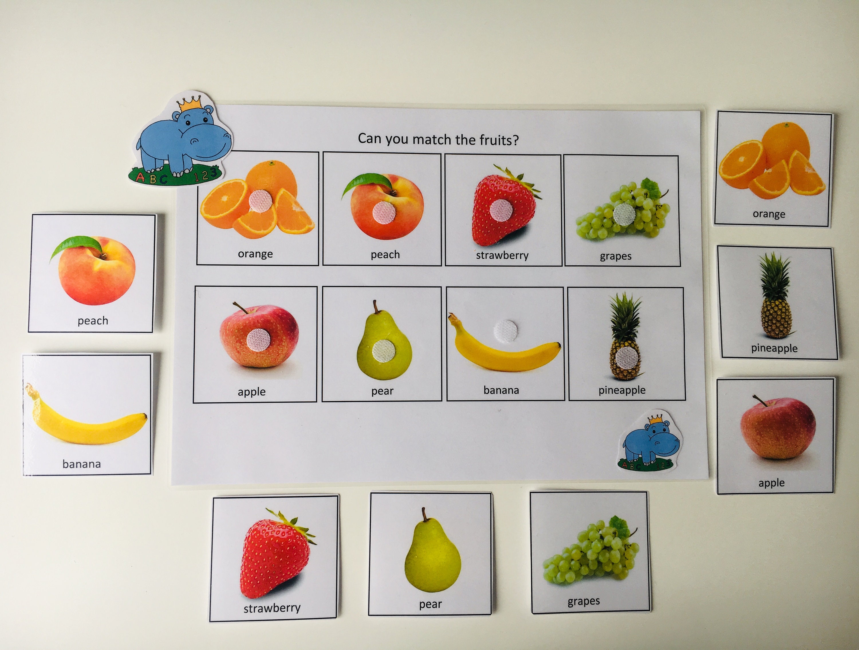 Matching Fruit, Learn Fruit Words, Matching Game, Flashcards ...