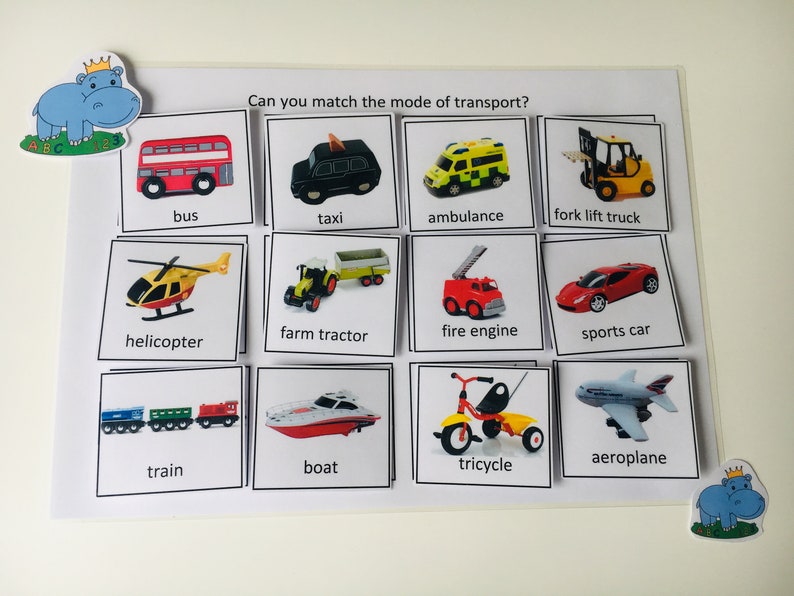 Matching Transport, Vehicle Game, Teaching Resource, Educational Game ...