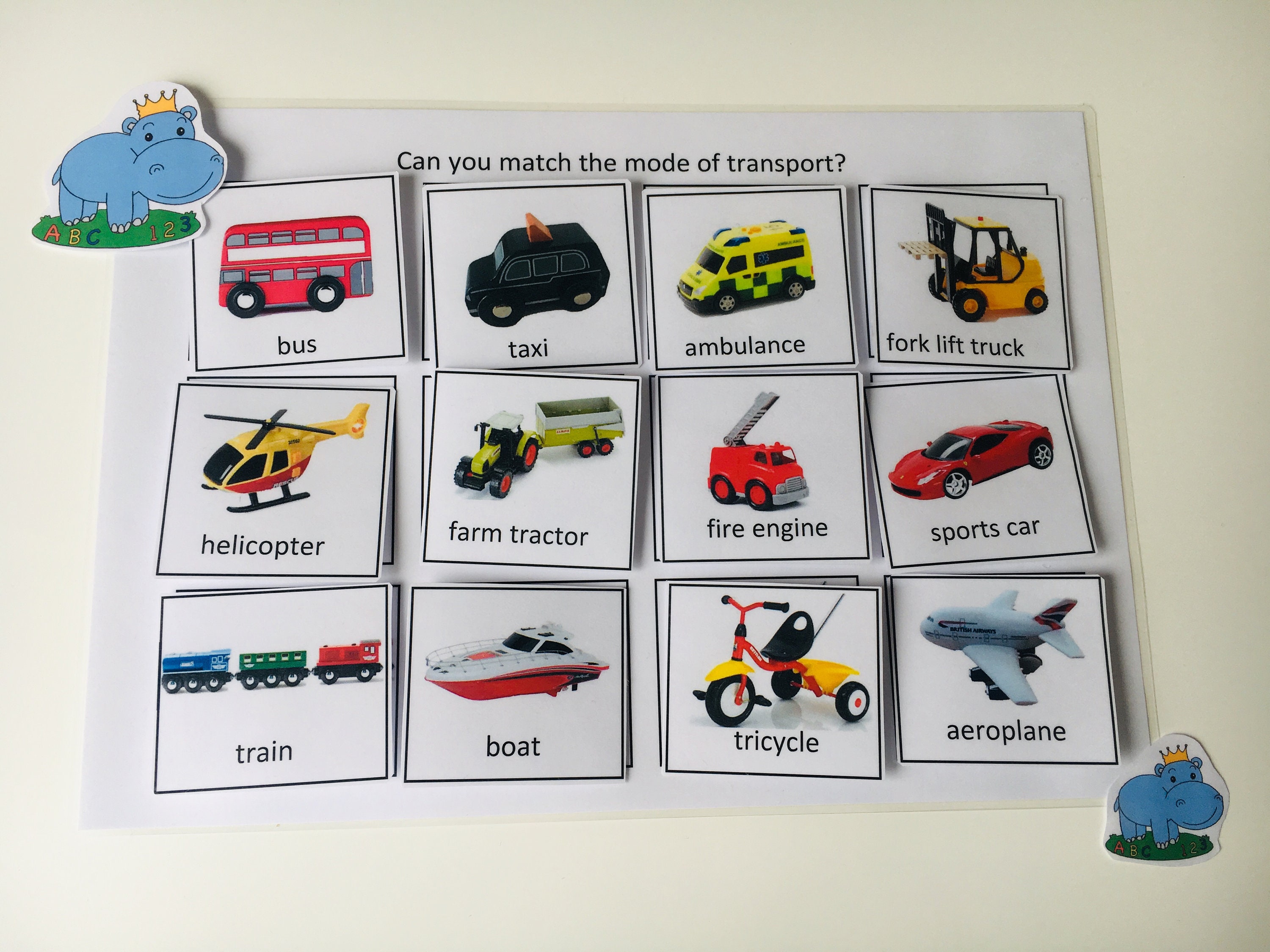 Matching Transport, Vehicle Game, Teaching Resource, Educational Game ...