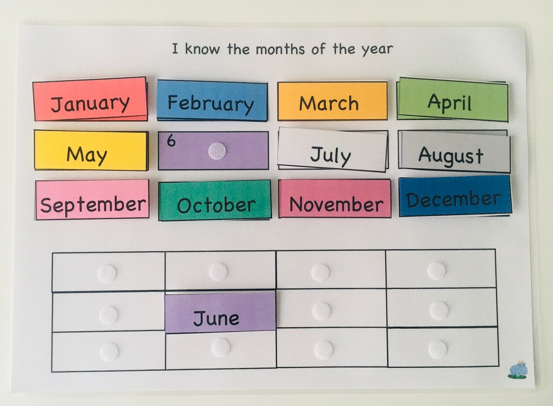 Months in the Year Pre School Learning Calendar EYFS - Etsy