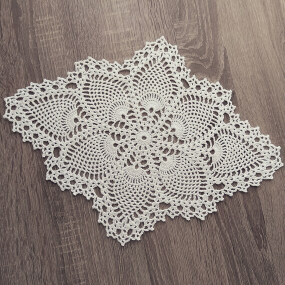 Crochet Pineapple Doily Oval Doily Lace Table Runner Modern | Etsy