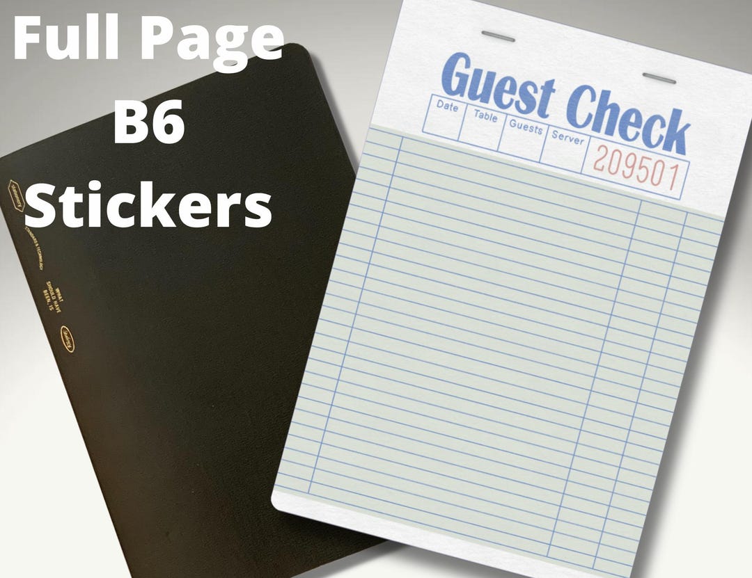 Guest Check Classic Full Page B6 Stickers - Etsy
