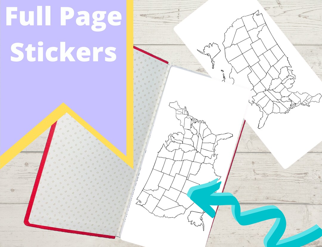 US Map Tracker Full Page Hobo Weeks Coloring Sticker - Etsy