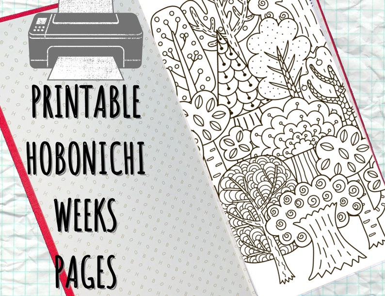 Printable Trees Hobonichi Weeks Coloring Pages Hobo Weeks - Etsy