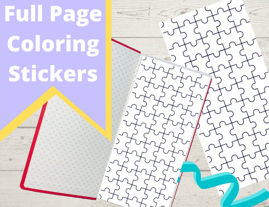 Puzzle Full Page Hobo Weeks Coloring Sticker - Etsy