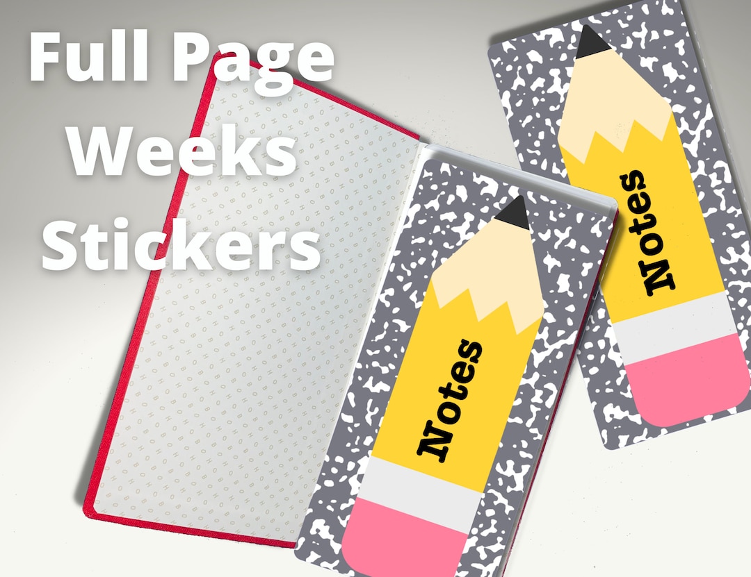 Notes Pencil Hobonichi Weeks Full Page Stickers - Etsy