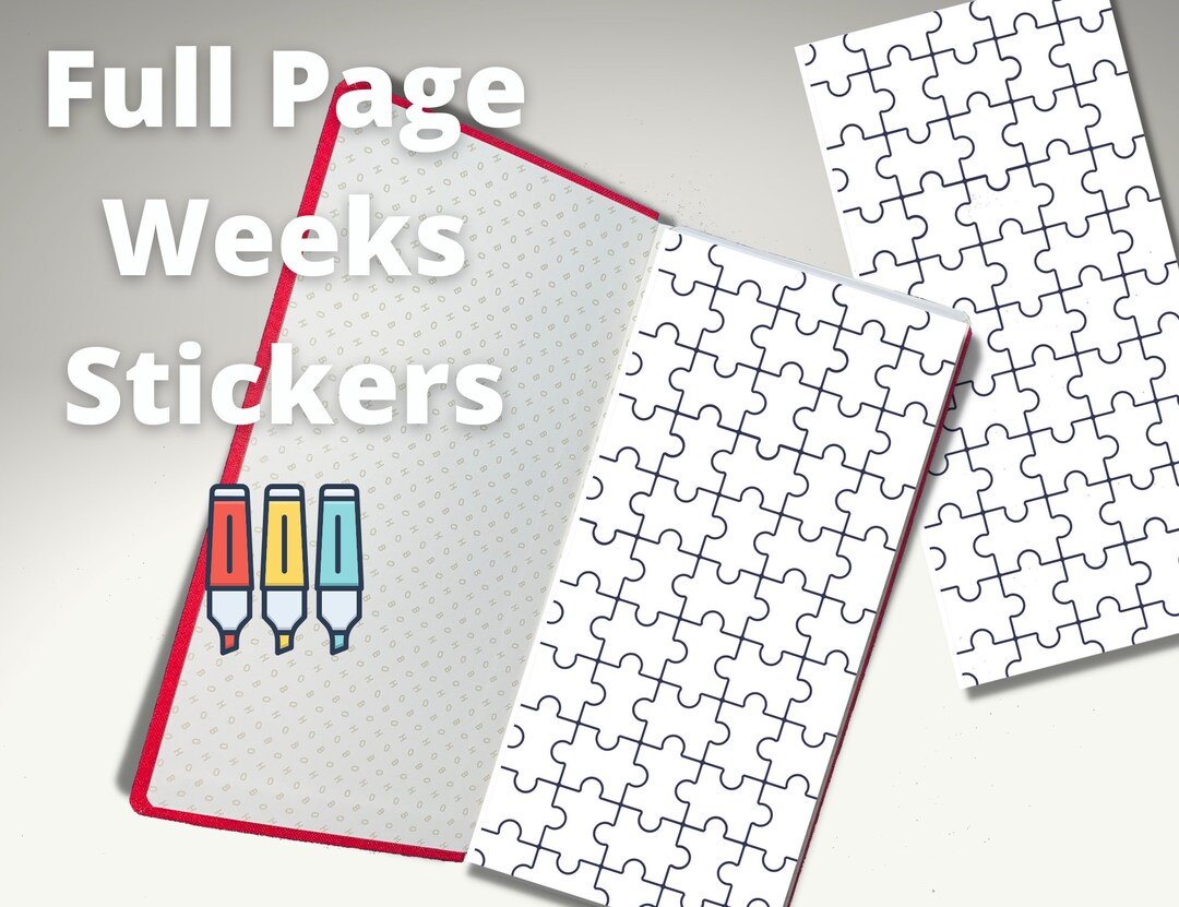Puzzle Full Page Hobo Weeks Coloring Sticker - Etsy