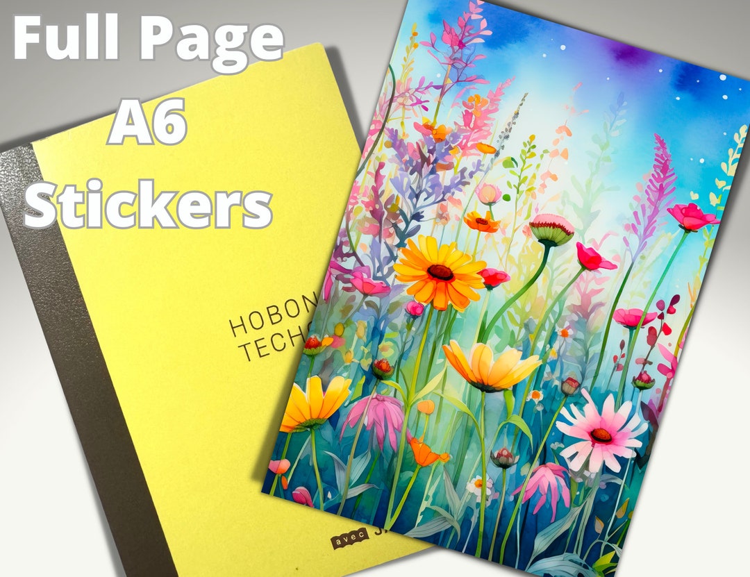 Watercolor Flowers A6 Full Page Sticker - Etsy