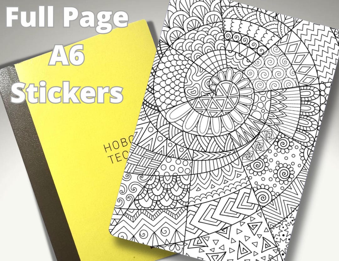 Swirl Coloring A6 Full Page Sticker - Etsy
