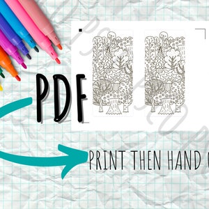 Printable Trees Hobonichi Weeks Coloring Pages, Hobo Weeks Stickers - Etsy