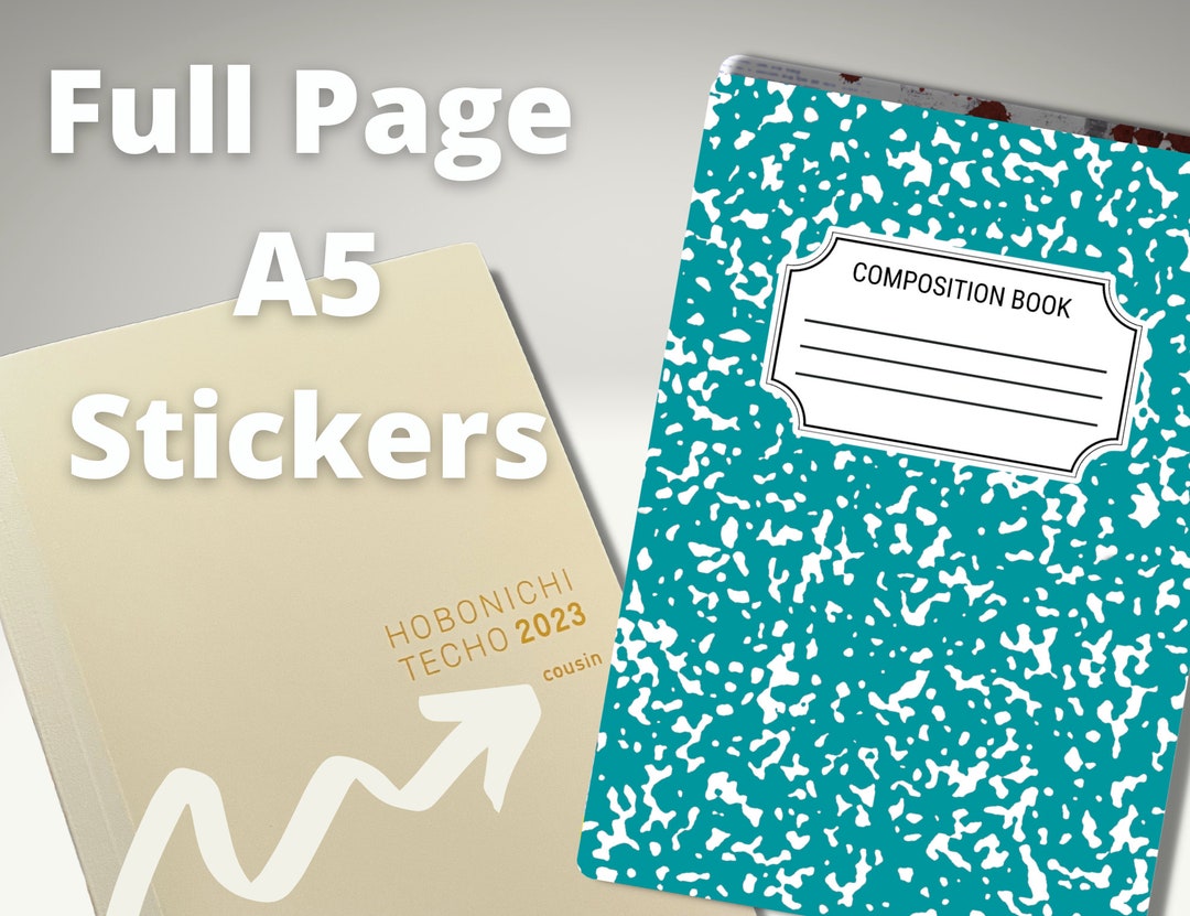 Teal Composition Notebook A5 Full Page Sticker - Etsy