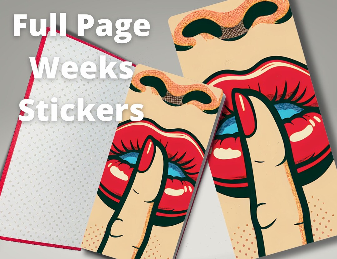 Pop Girl Shhh Lips Hobonichi Weeks Full Page Sticker Top Secret ...