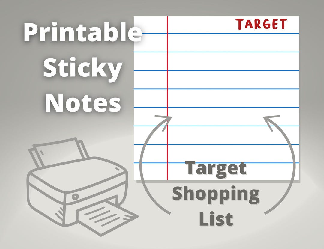 Target Shopping List Printable Sticky Notes - Digital File - Etsy