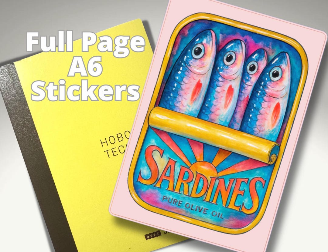 Pink Sardines A6 Full Page Sticker - Etsy