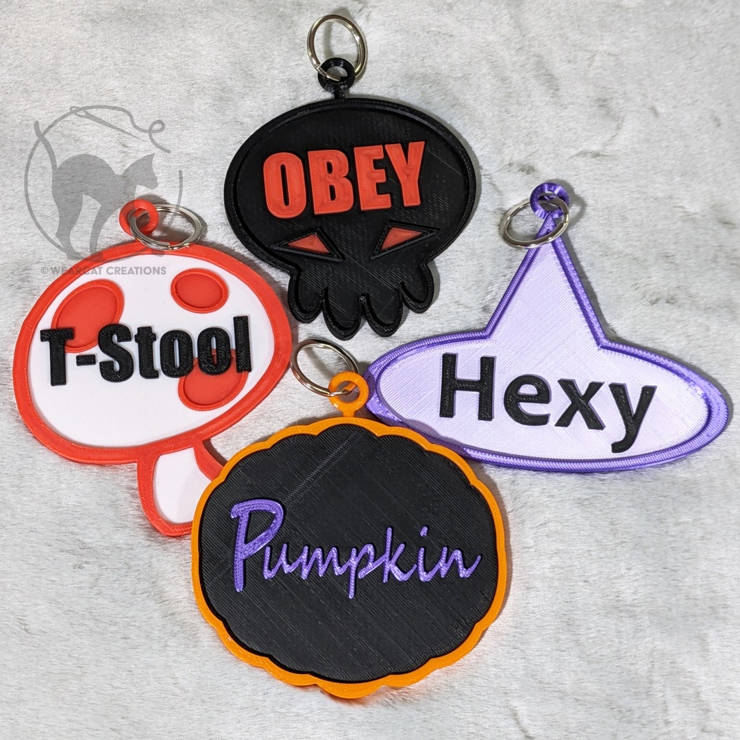 Custom Spooky Basic Shapes XL Fursuit Dog Tag - Cutethulu, Mushroom ...