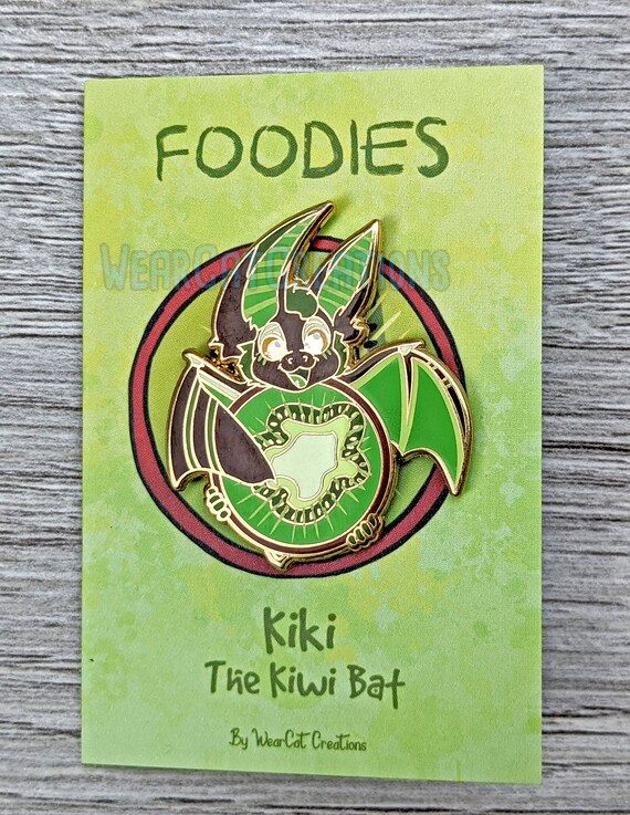 Enamel Fursona Pin Foodie Fruit Bat Fruitbat Kiwi | Etsy