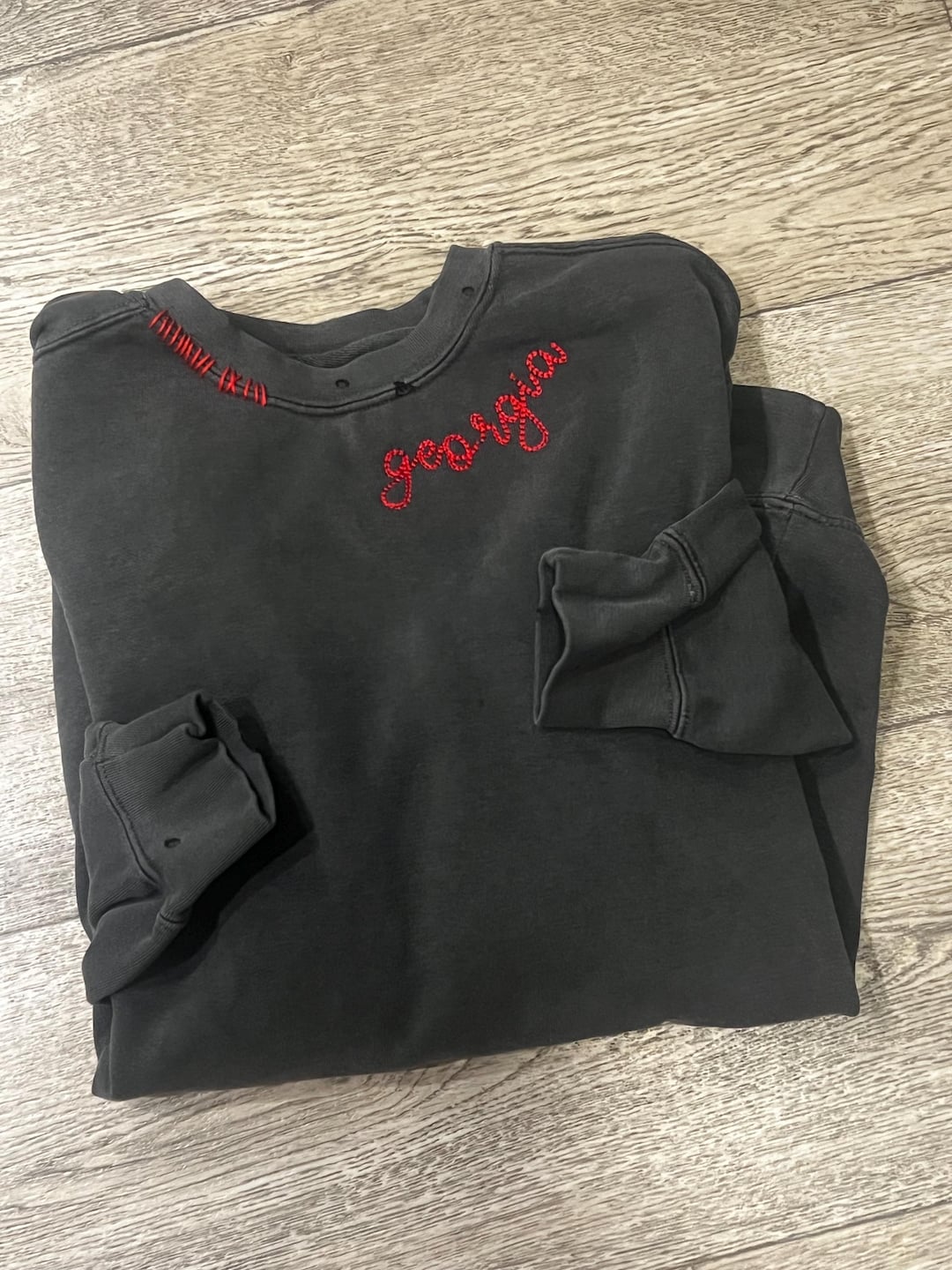 Georgia Embroidered, Hand Distressed Sweatshirt - Etsy