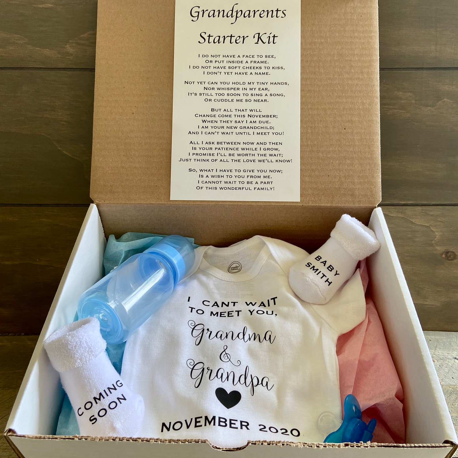 Grand Parents Starter Kit Baby Announcement Pregnancy - Etsy