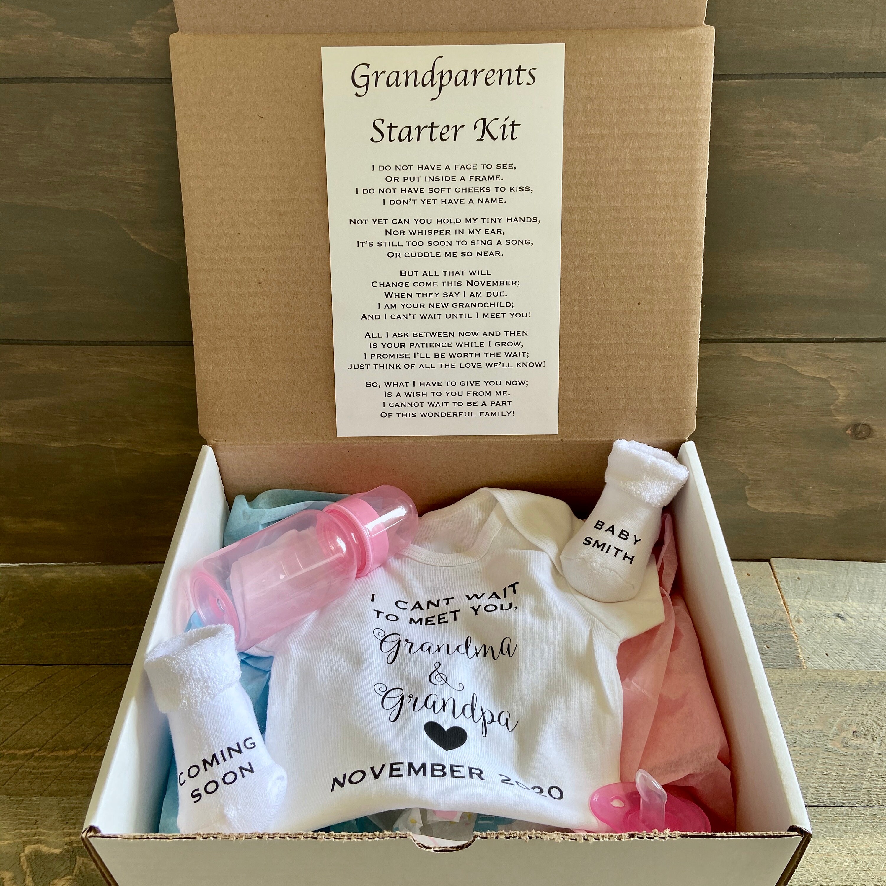 Grand Parents Starter Kit Baby Announcement Pregnancy - Etsy