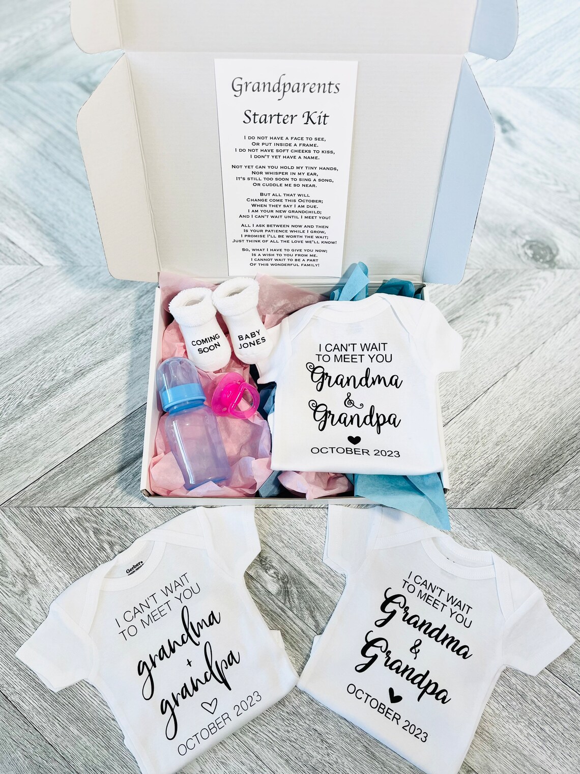 Grand Parents Starter Kit Baby Announcement Pregnancy - Etsy
